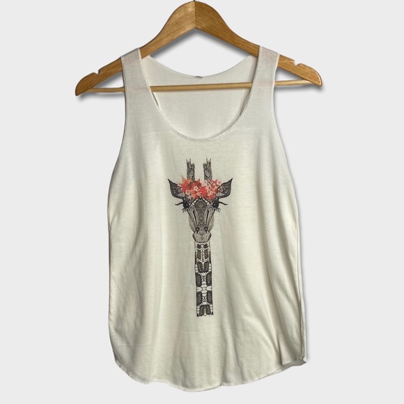 Tops | Giraffe Floral Razorback Tank Top | Poshmark